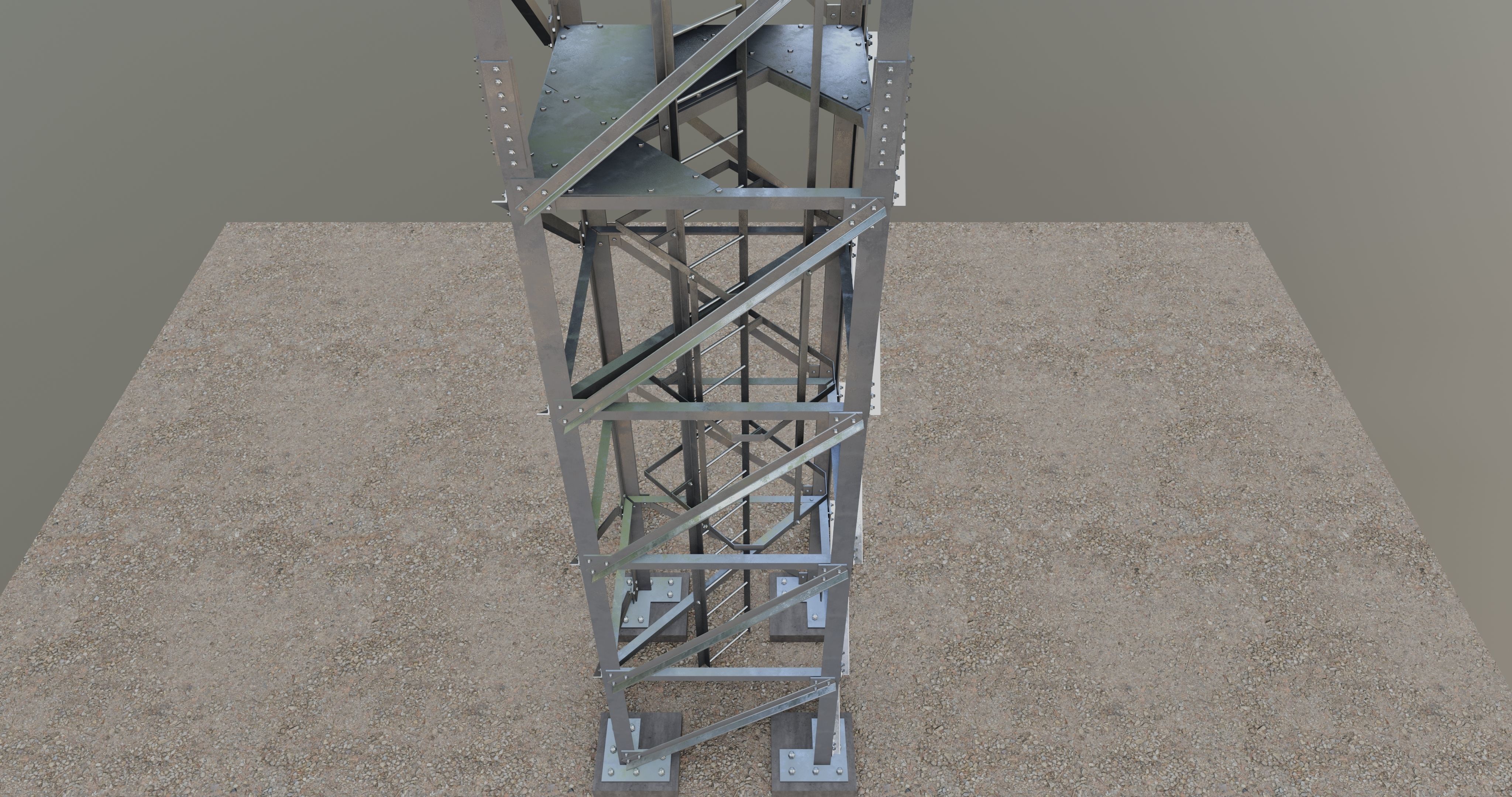 16 Meter Steel Lattice Tower 3D model | CGTrader