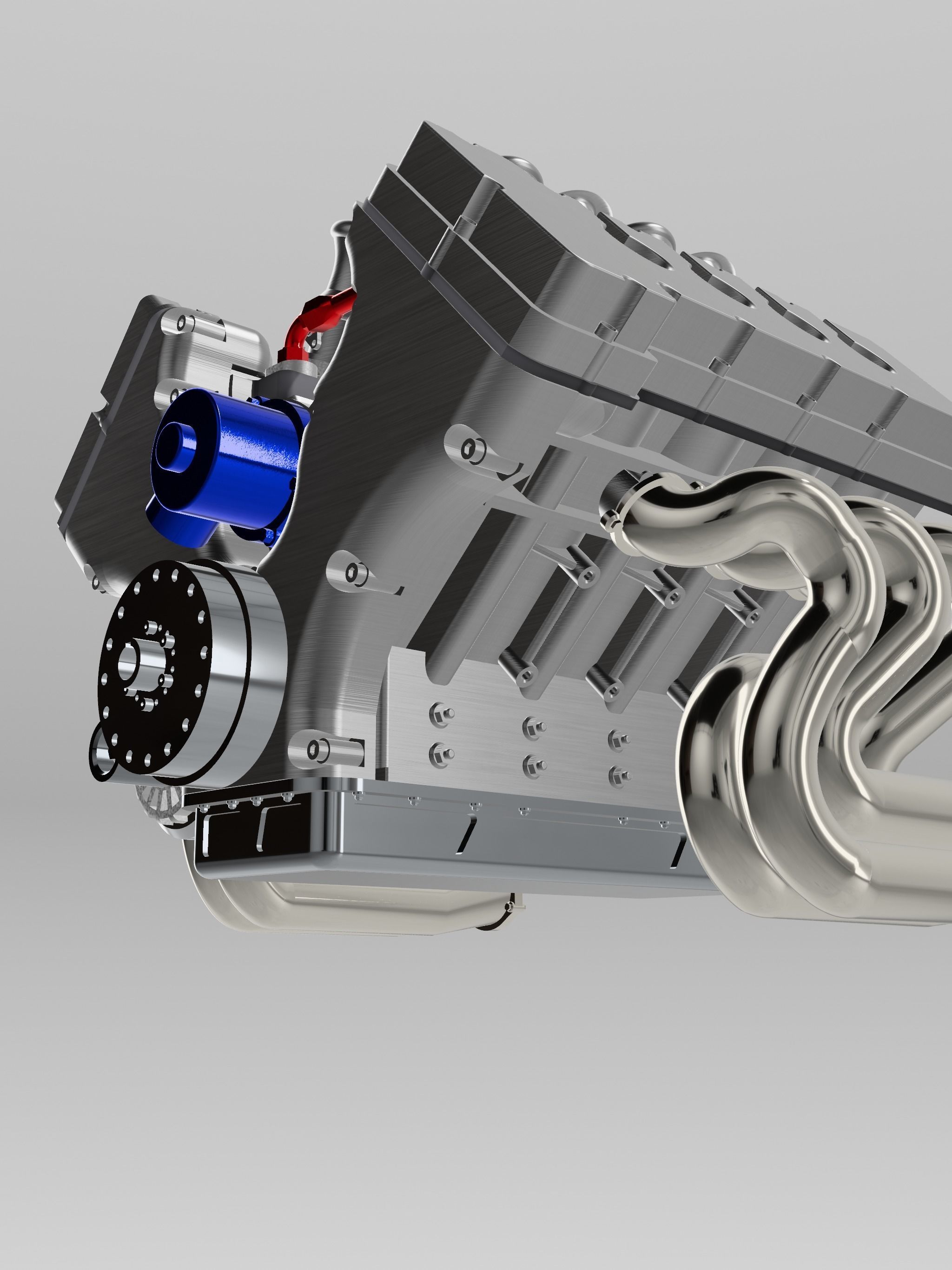 Billet Coyote Engine with 8 throttle ITBs intake 3D model 3D printable ...