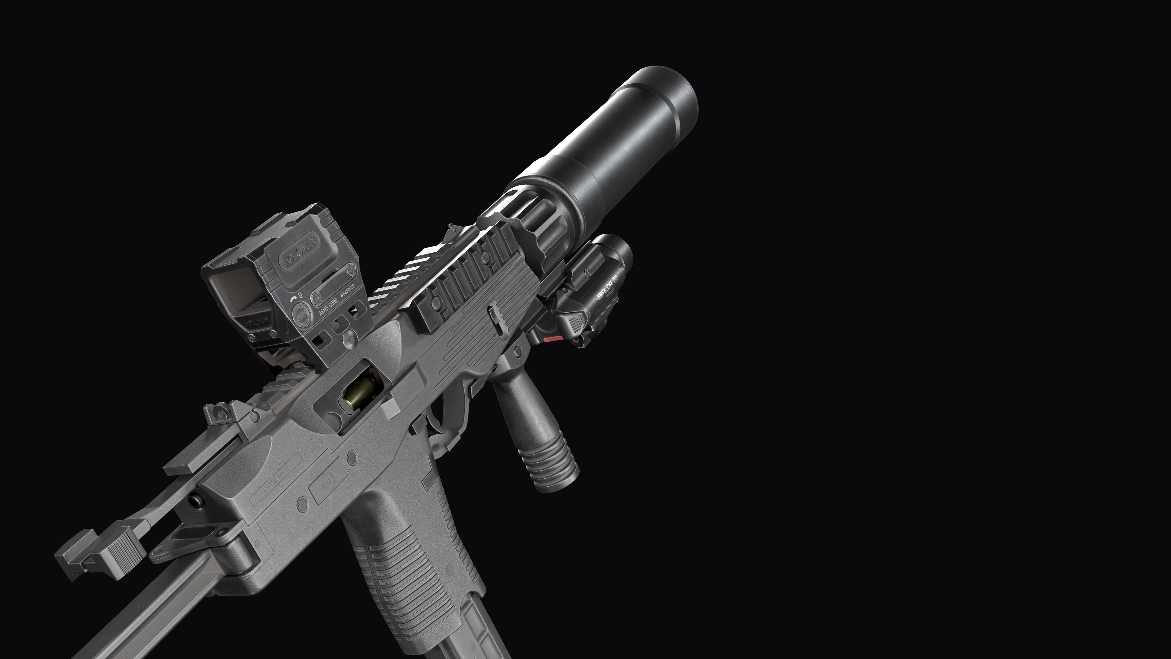 3D model Tactical Modular SMG Brugger and Thomet MP9 VR / AR / low-poly ...