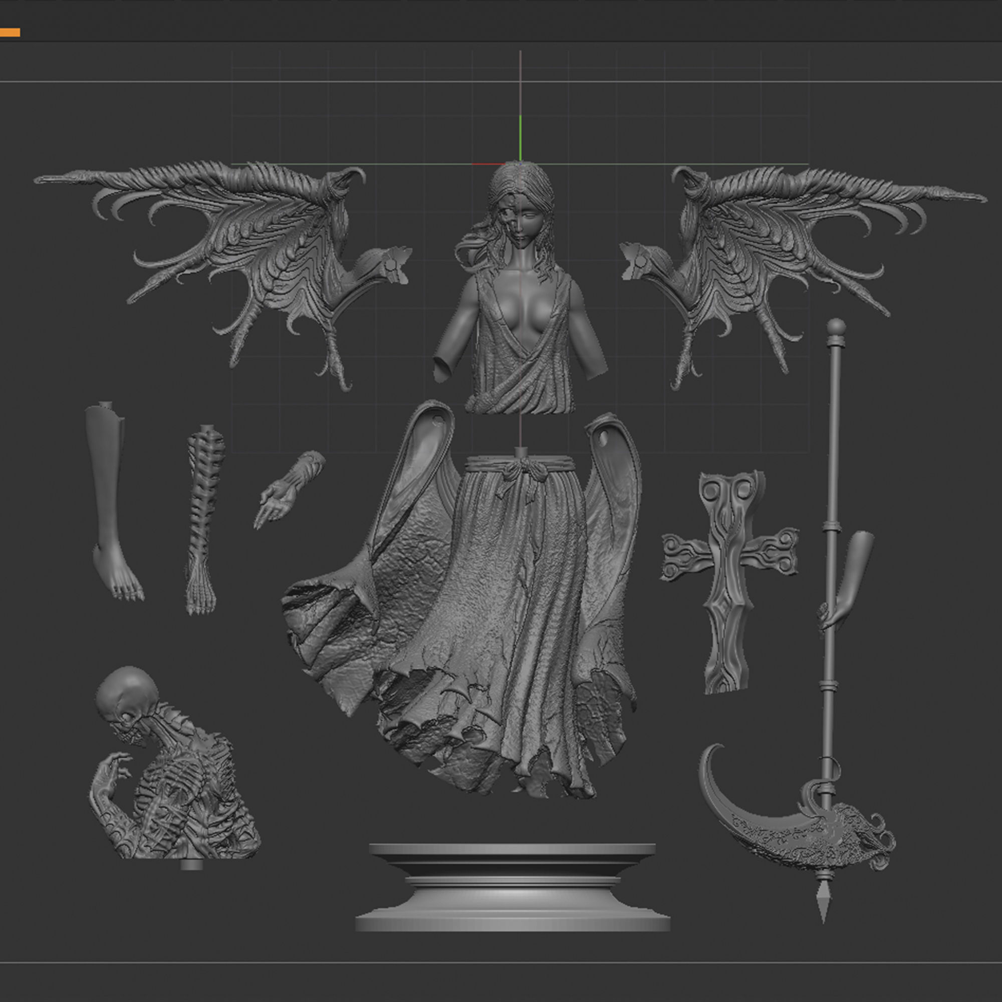 3D Game Assets 3D Printed Models Angel Figures 3D print model 3D model ...
