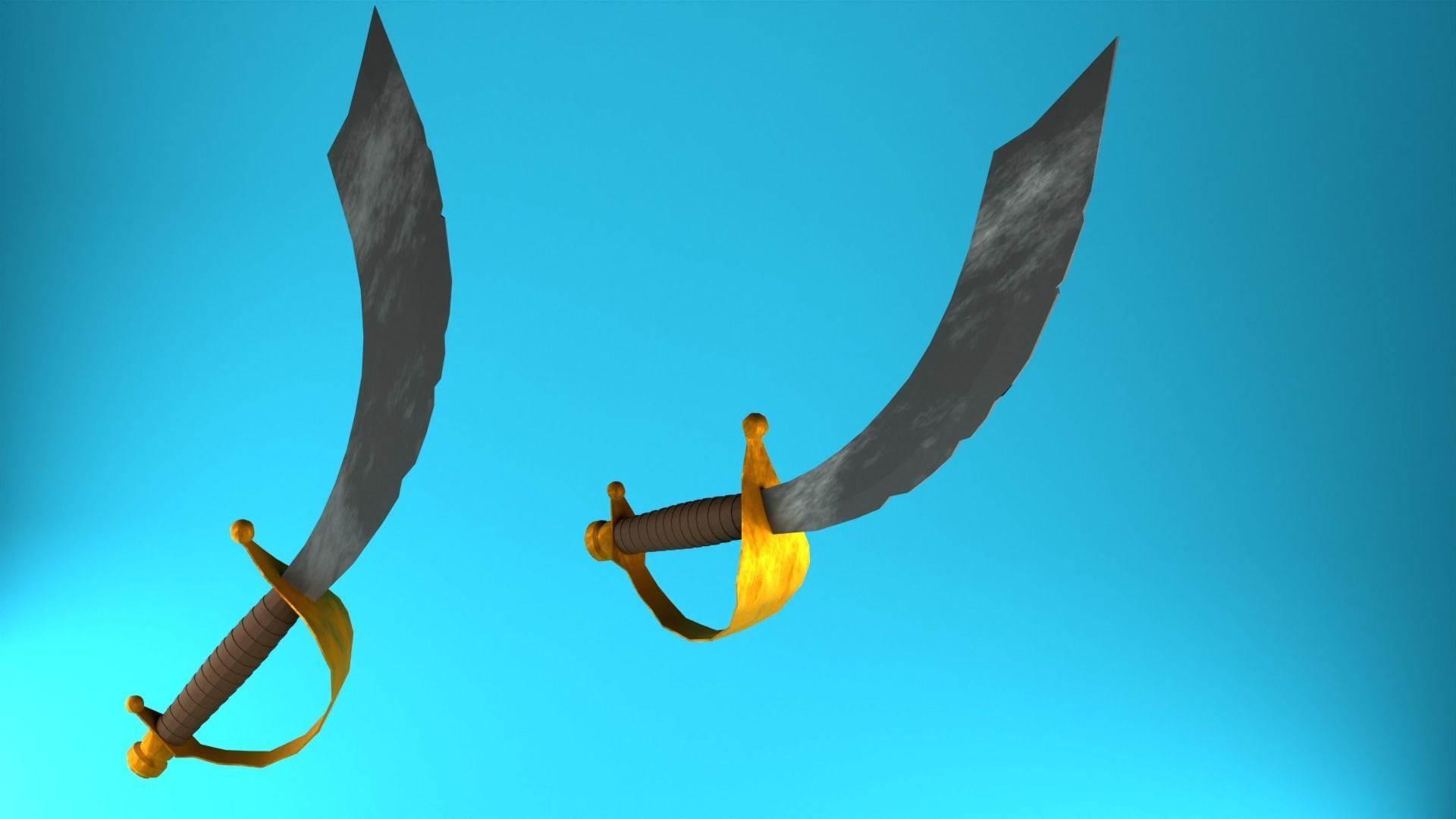 3D model Low Poly Pirate Sword GAME READY CUTLASS VR / AR / low-poly ...