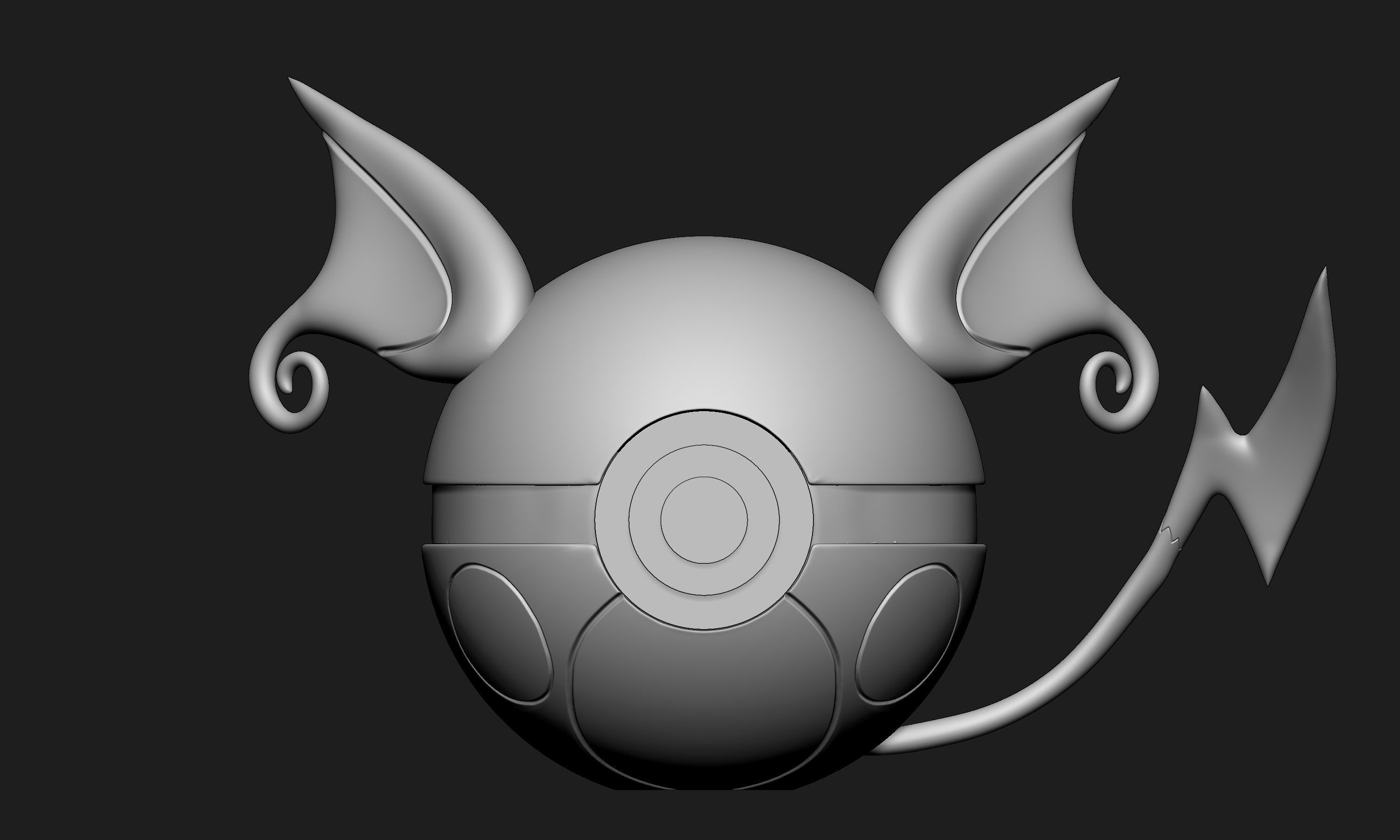 Pokemon Raichu Pokeball 3D model 3D printable | CGTrader