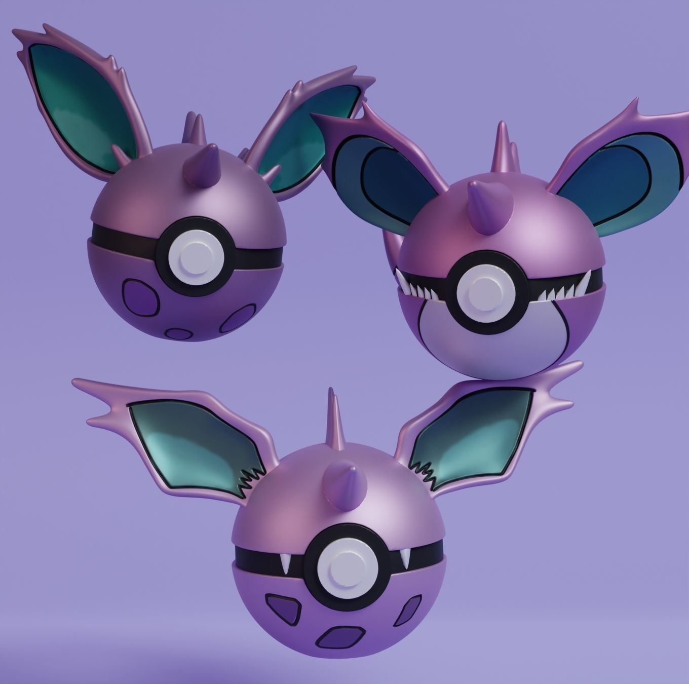 Pokemon Male Nidoran Line Pokeball 3D model 3D printable | CGTrader