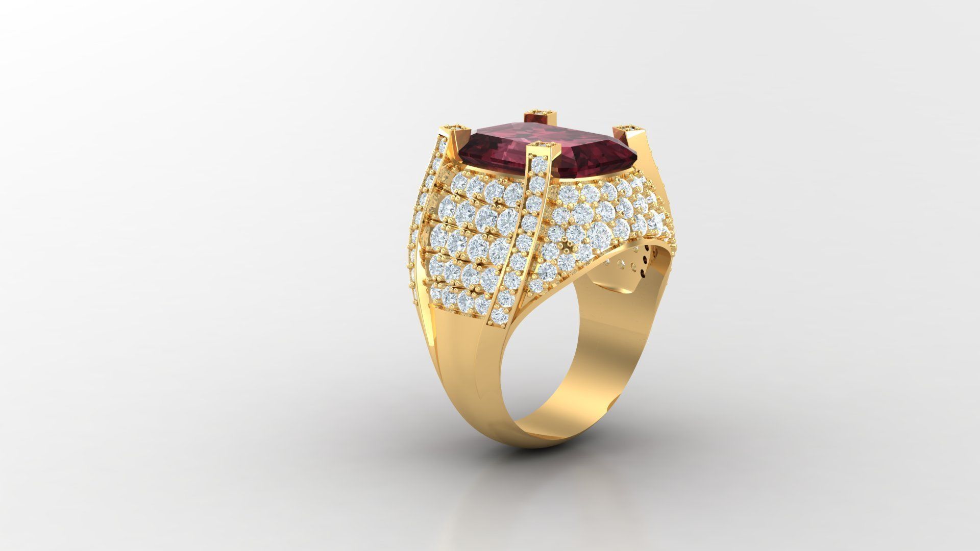 Diamond Man Ring Cad MR 54 3D model 3D printable | CGTrader