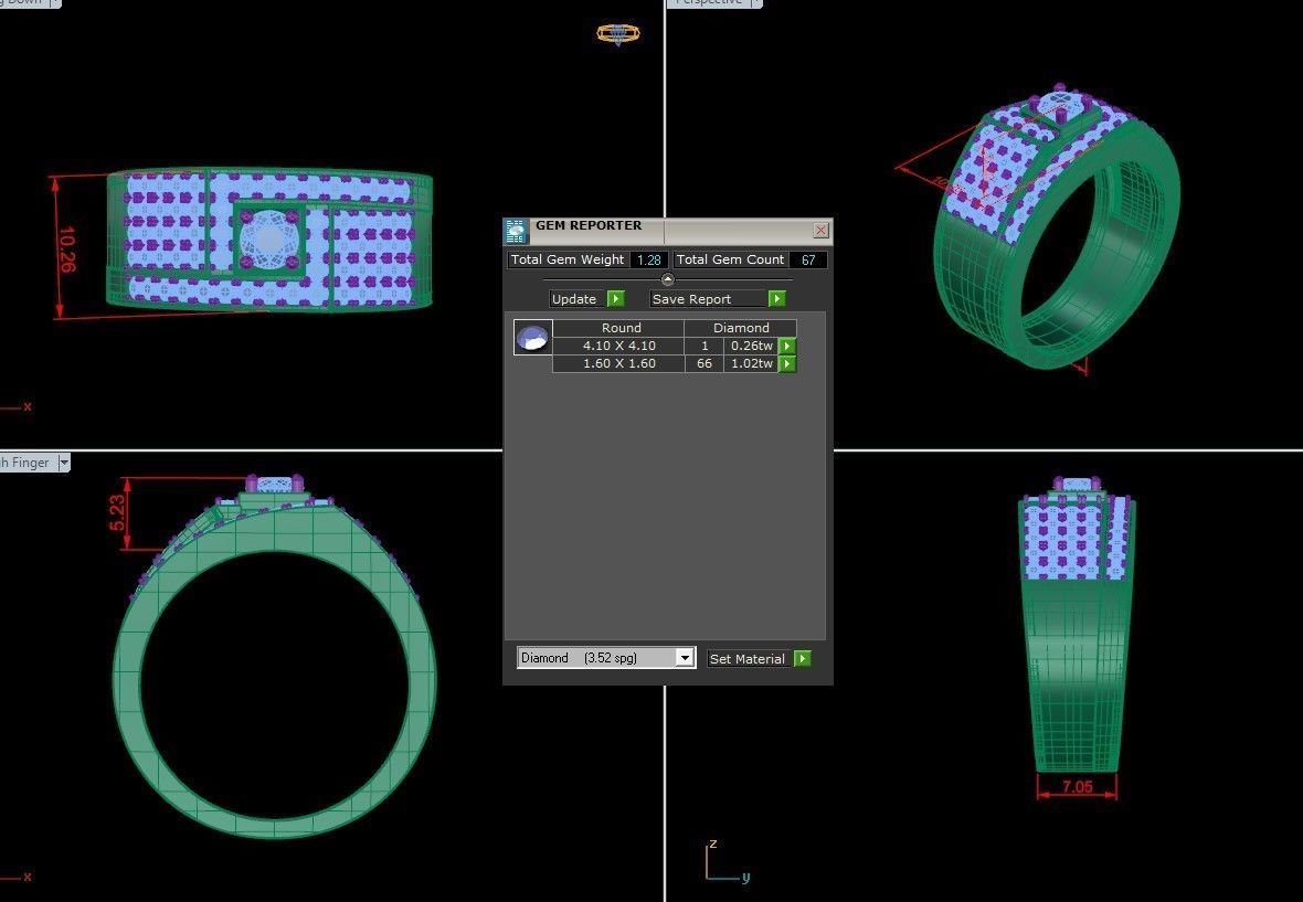 Diamond Man Ring Cad MR 335 3D model 3D printable | CGTrader