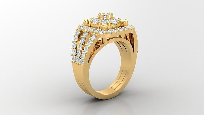 Diamond Man Ring Cad MR 303 3D model 3D printable | CGTrader