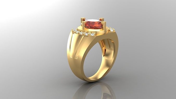 Diamond Man Ring Cad MR 266 3D model 3D printable | CGTrader