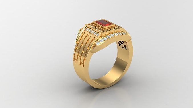 Diamond Man Ring Cad MR 261 3D model 3D printable | CGTrader