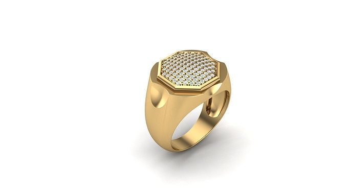 Diamond Man Ring Cad MR 249 3D model 3D printable | CGTrader