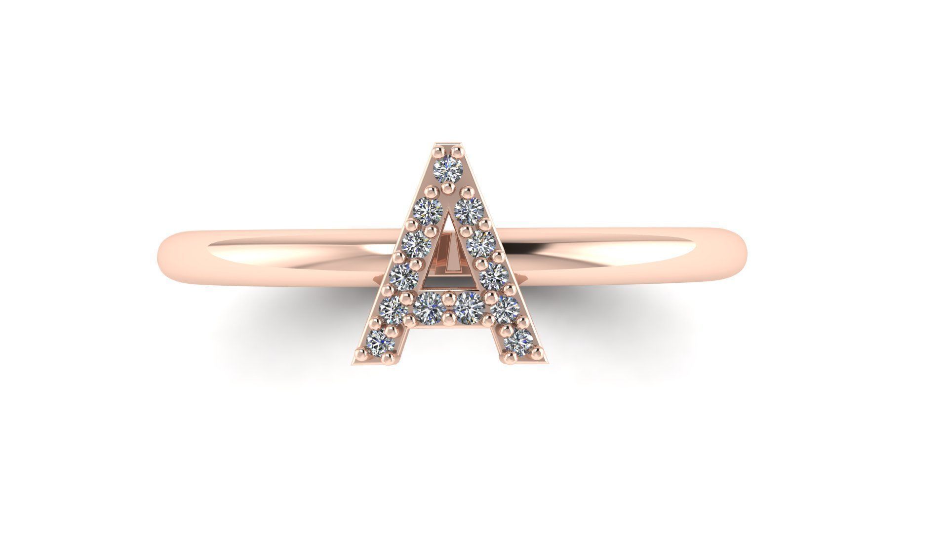 Alphabet Diamond Letters Rings A 3D model 3D printable | CGTrader