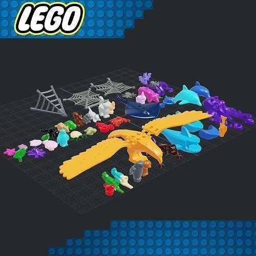 Lego - Animals and Accessories 3D model 3D printable | CGTrader