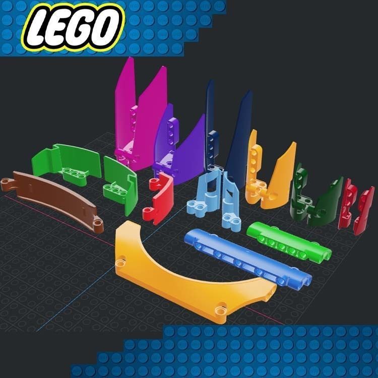 Lego - Beams Panels 3D model 3D printable | CGTrader