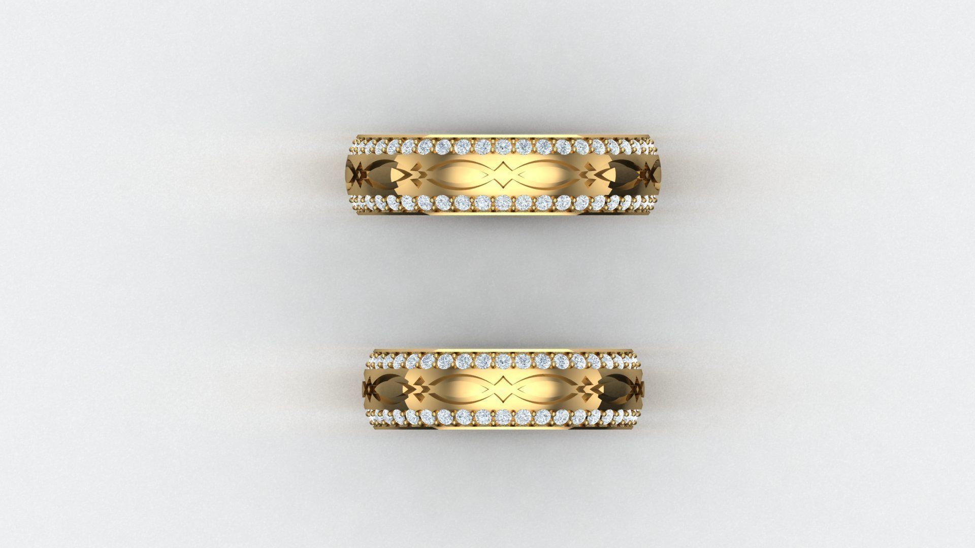 Diamond Couple Ring Cad MR 213 3D model 3D printable | CGTrader