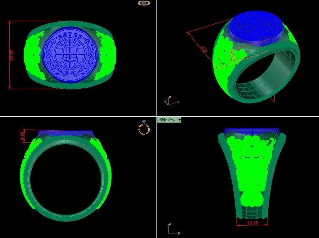 Diamond Man Ring Cad MR 207 3D model 3D printable | CGTrader