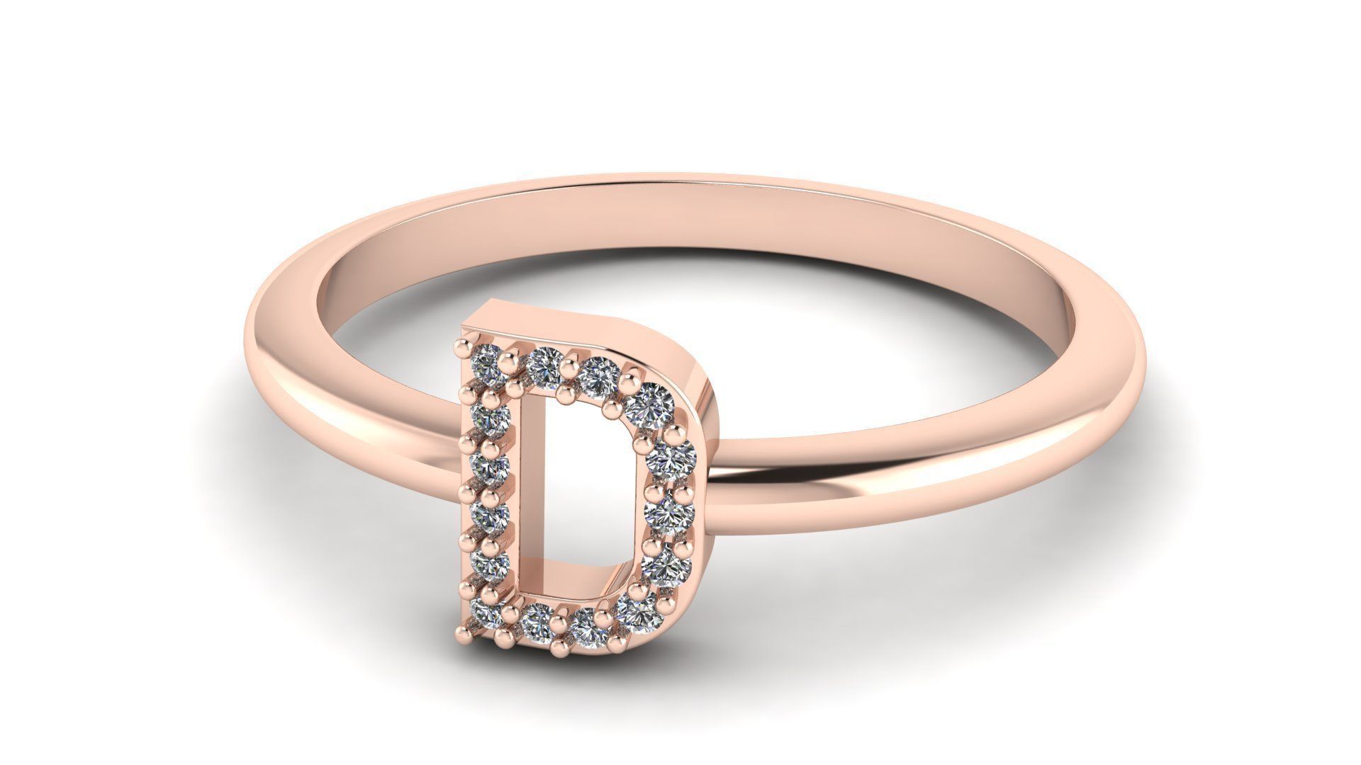 Alphabet Diamond Letters Rings D 3D model 3D printable | CGTrader