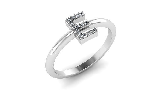 Alphabet Diamond Letters Rings E 3D model 3D printable | CGTrader
