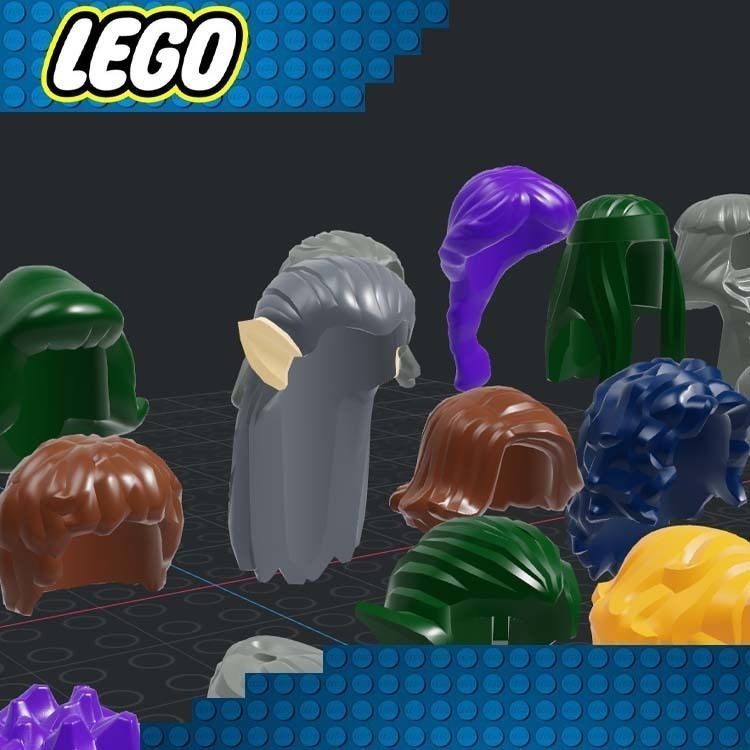 Lego - Minifigures Hair 3D model 3D printable | CGTrader