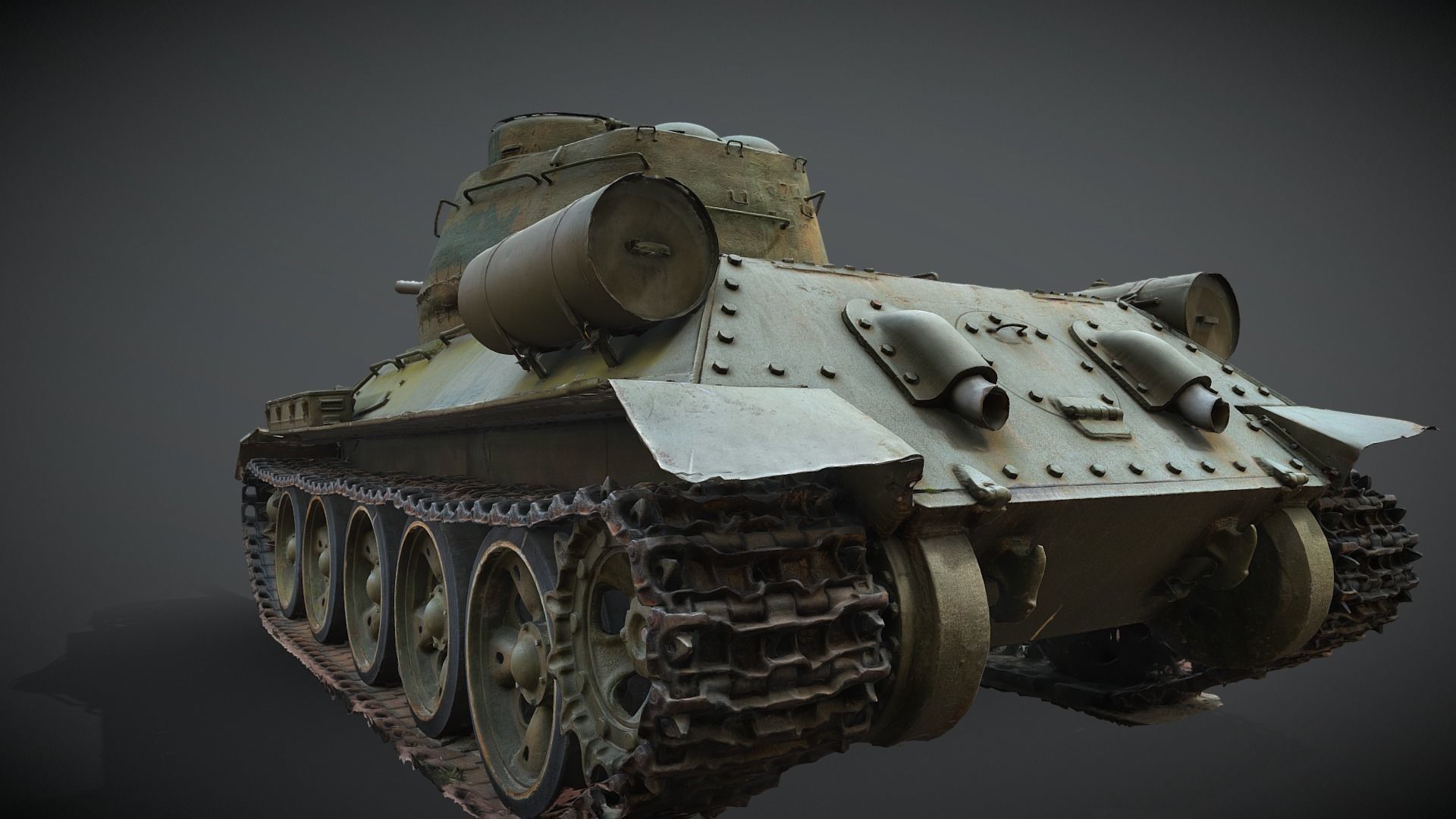 Tank T-34-85 Realistic raw scan 3D model | CGTrader