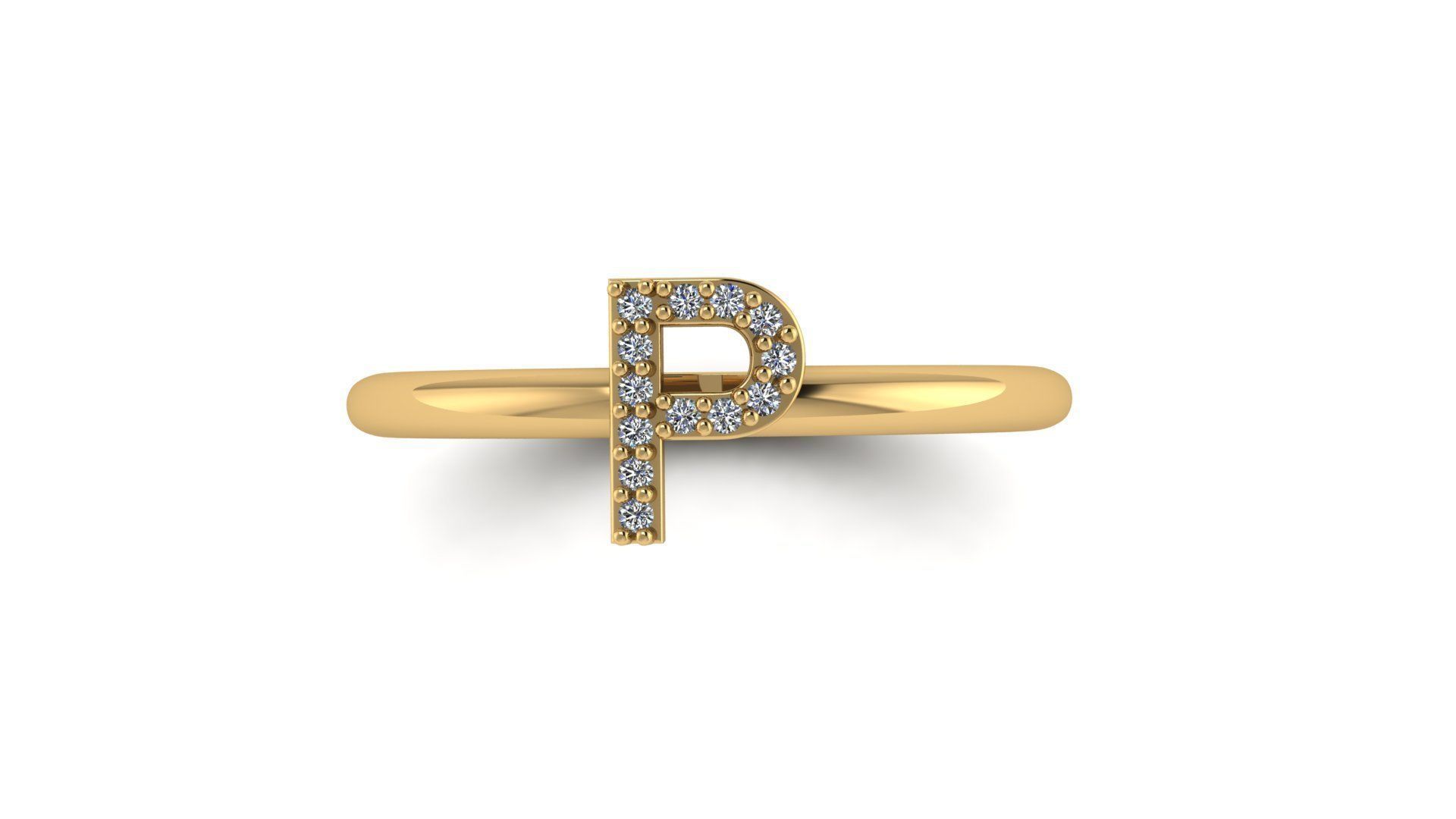 Alphabet Diamond Letters Rings P 3D model 3D printable | CGTrader