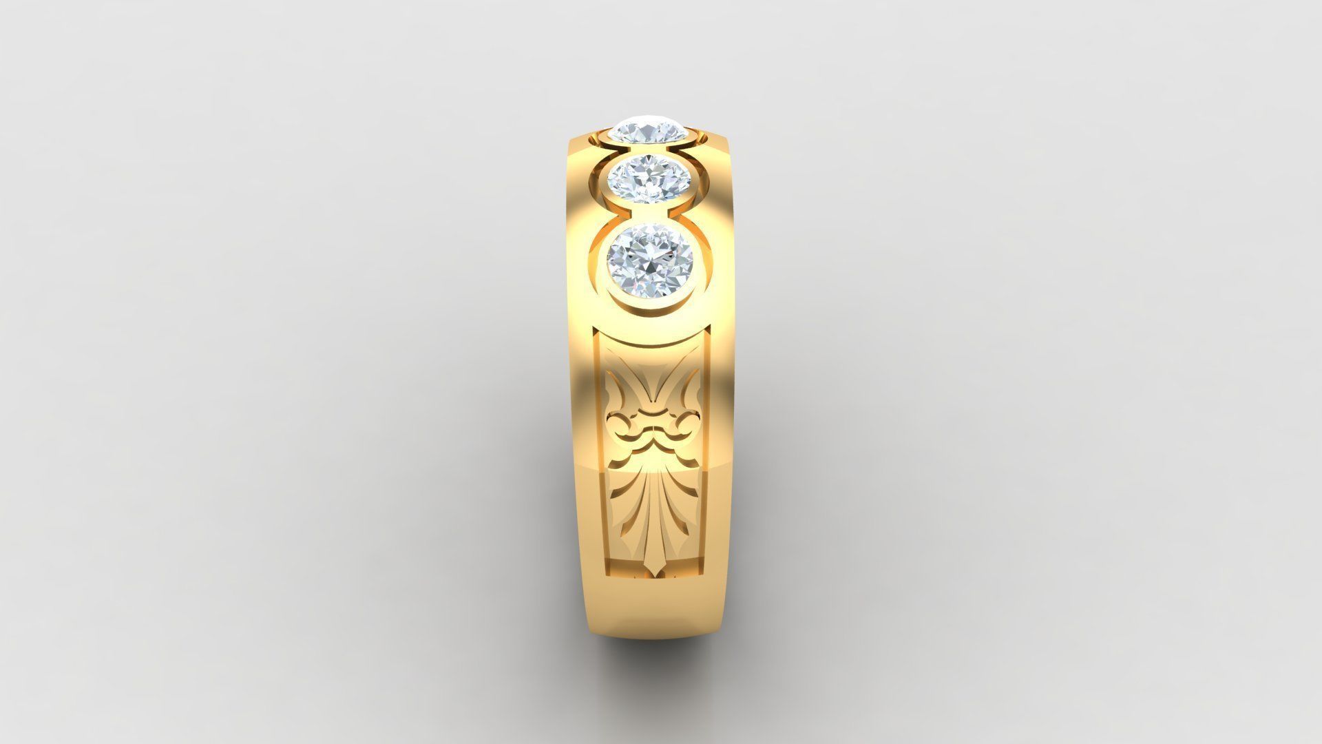 Diamond Man Ring Cad MR 168 3D model 3D printable | CGTrader