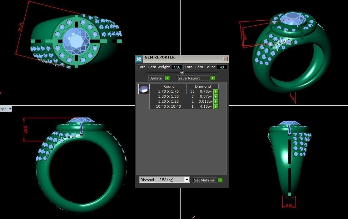 Diamond Man Ring Cad MR 158 3D model 3D printable | CGTrader