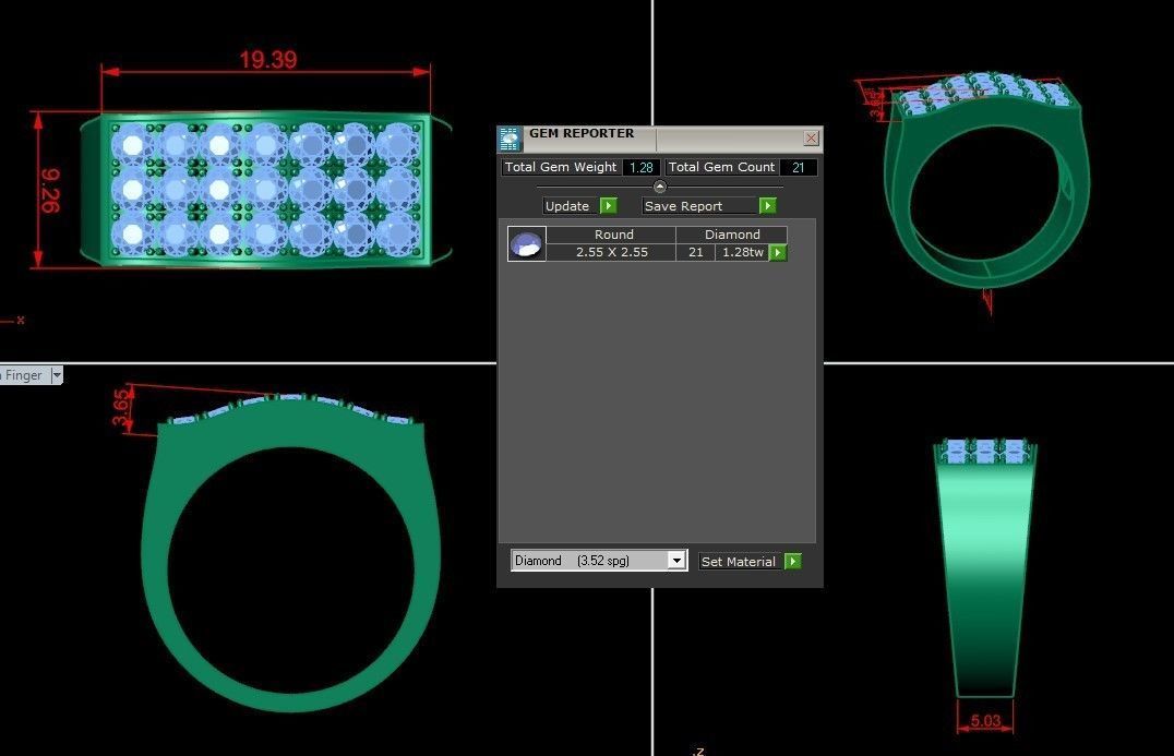 Diamond Man Ring Cad MR 13 3D model 3D printable | CGTrader