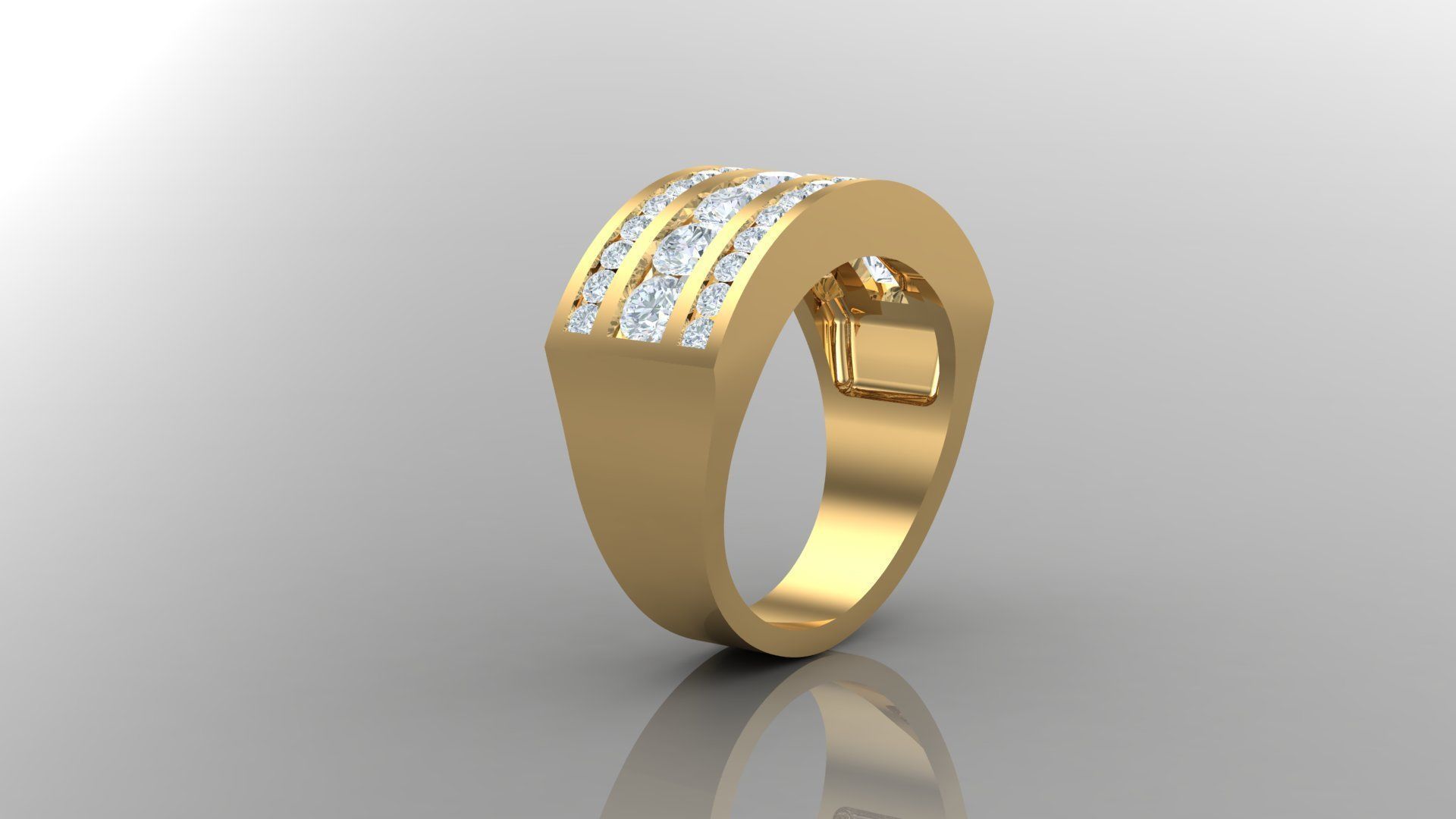 Diamond Man Ring Cad MR 101 3D model 3D printable | CGTrader