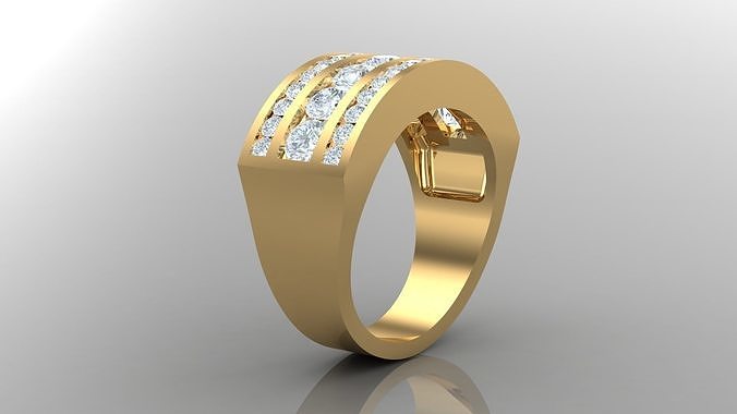 Diamond Man Ring Cad MR 101 3D model 3D printable | CGTrader