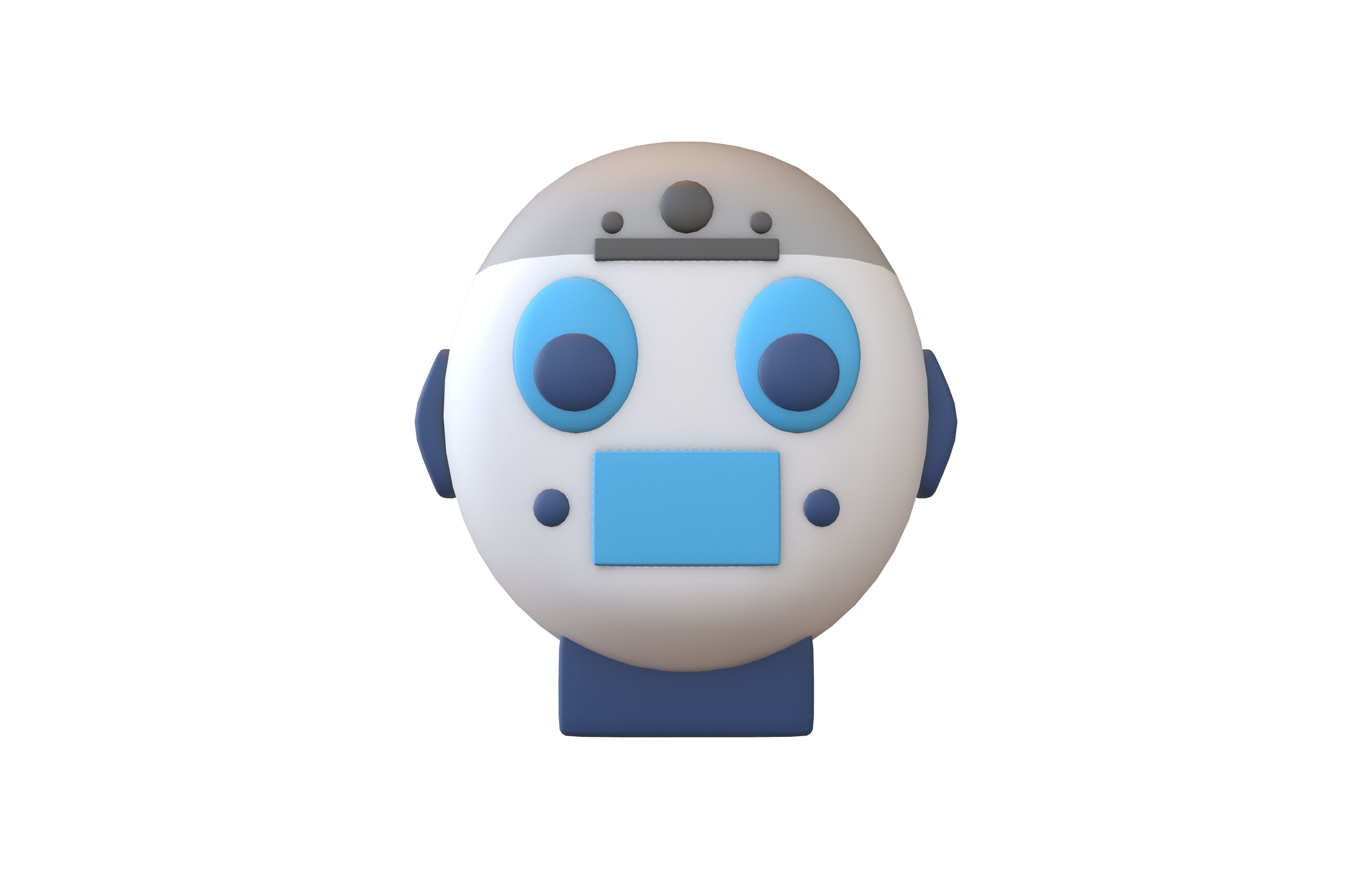 3D model Robot Head Icon v1 001 VR / AR / low-poly | CGTrader