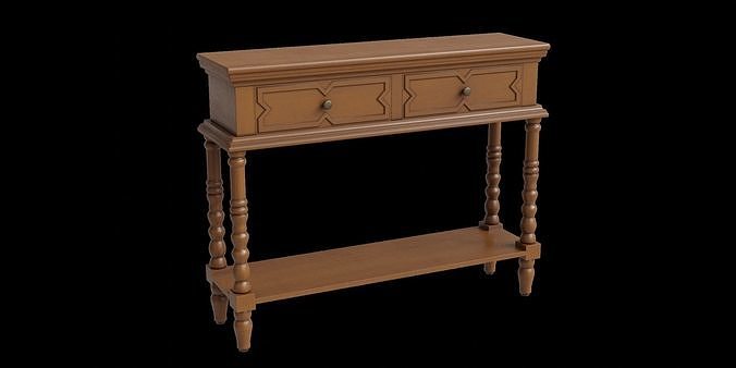 Classic 2 Drawers Console Table 3D model | CGTrader