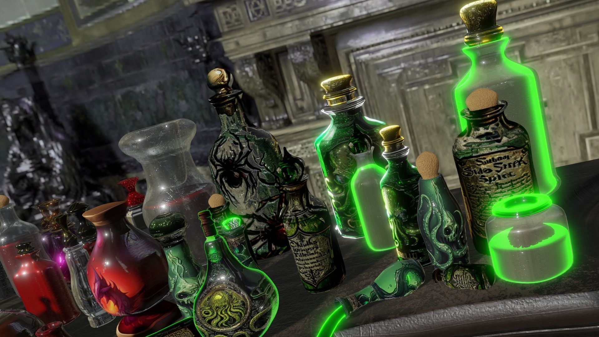 3D model Potions pack VR / AR / low-poly | CGTrader