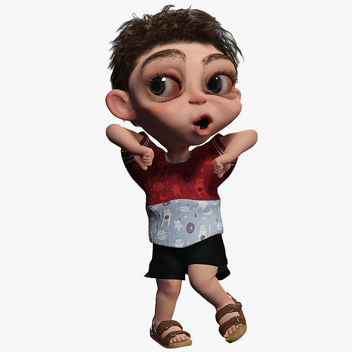 Gogo BOY High quality character full Rigged and Animated 3D model ...
