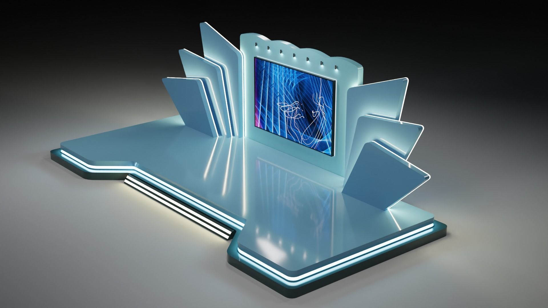 Entertainment Concert or Corporate Event Stage with Lights 3D model ...