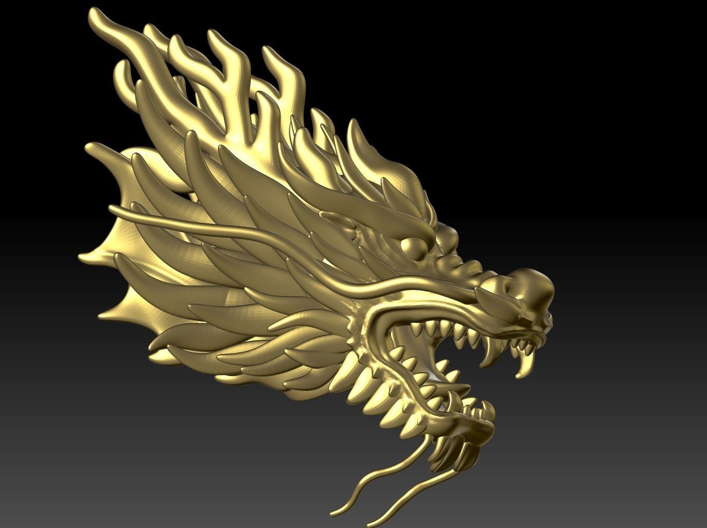 3D printing Dragon Head model STL Golden Dragon decoration 3D model 3D ...