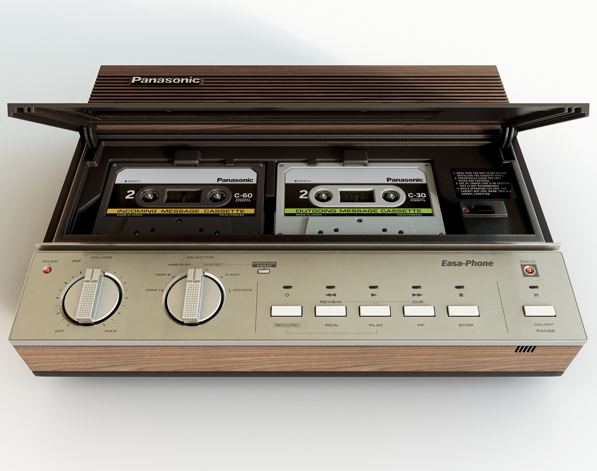 Vintage Panasonic Answering Machine 3D model | CGTrader