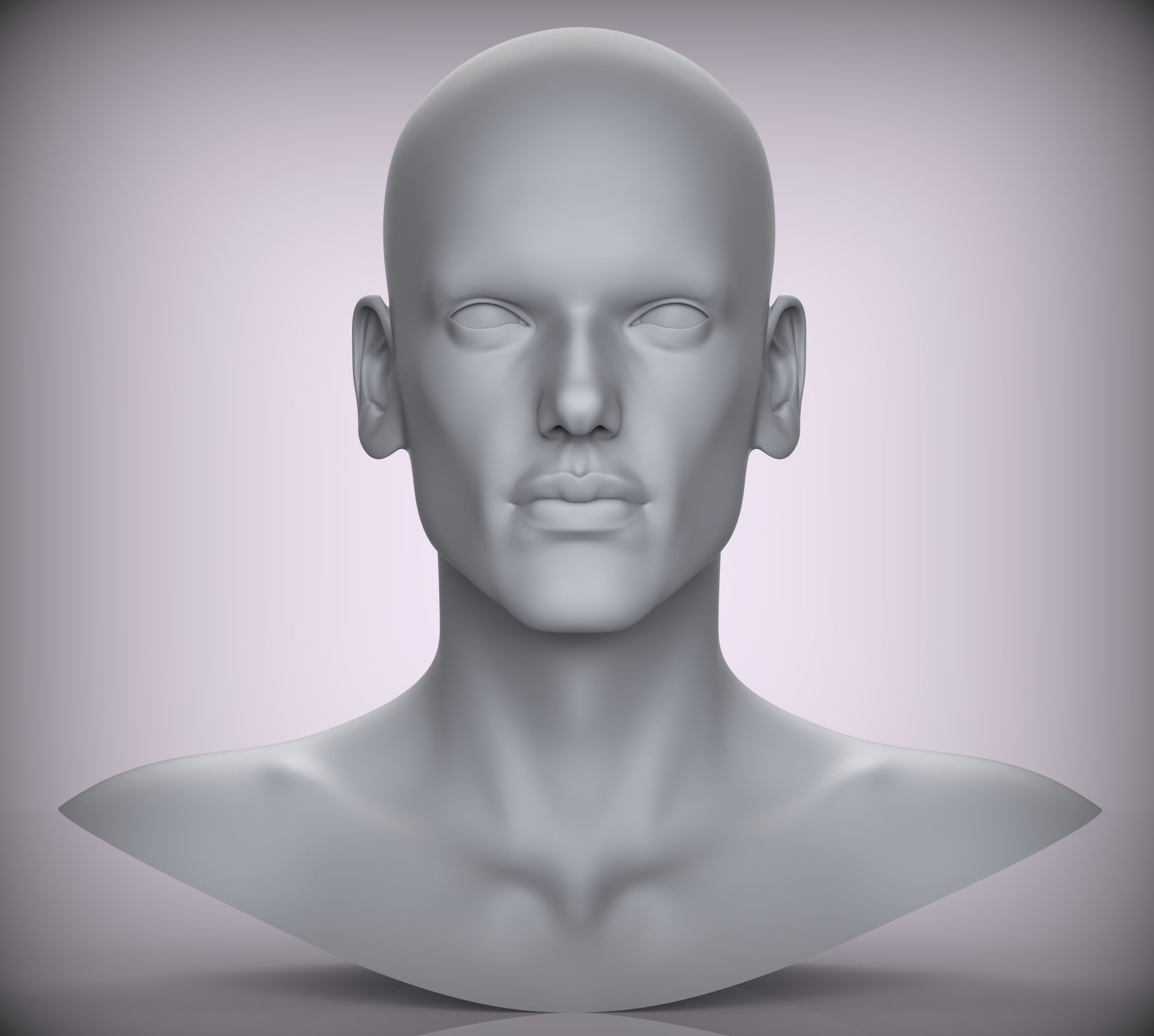 3D model 11 Male Head Sculpt 3D model Low-poly 3D model VR / AR / low ...