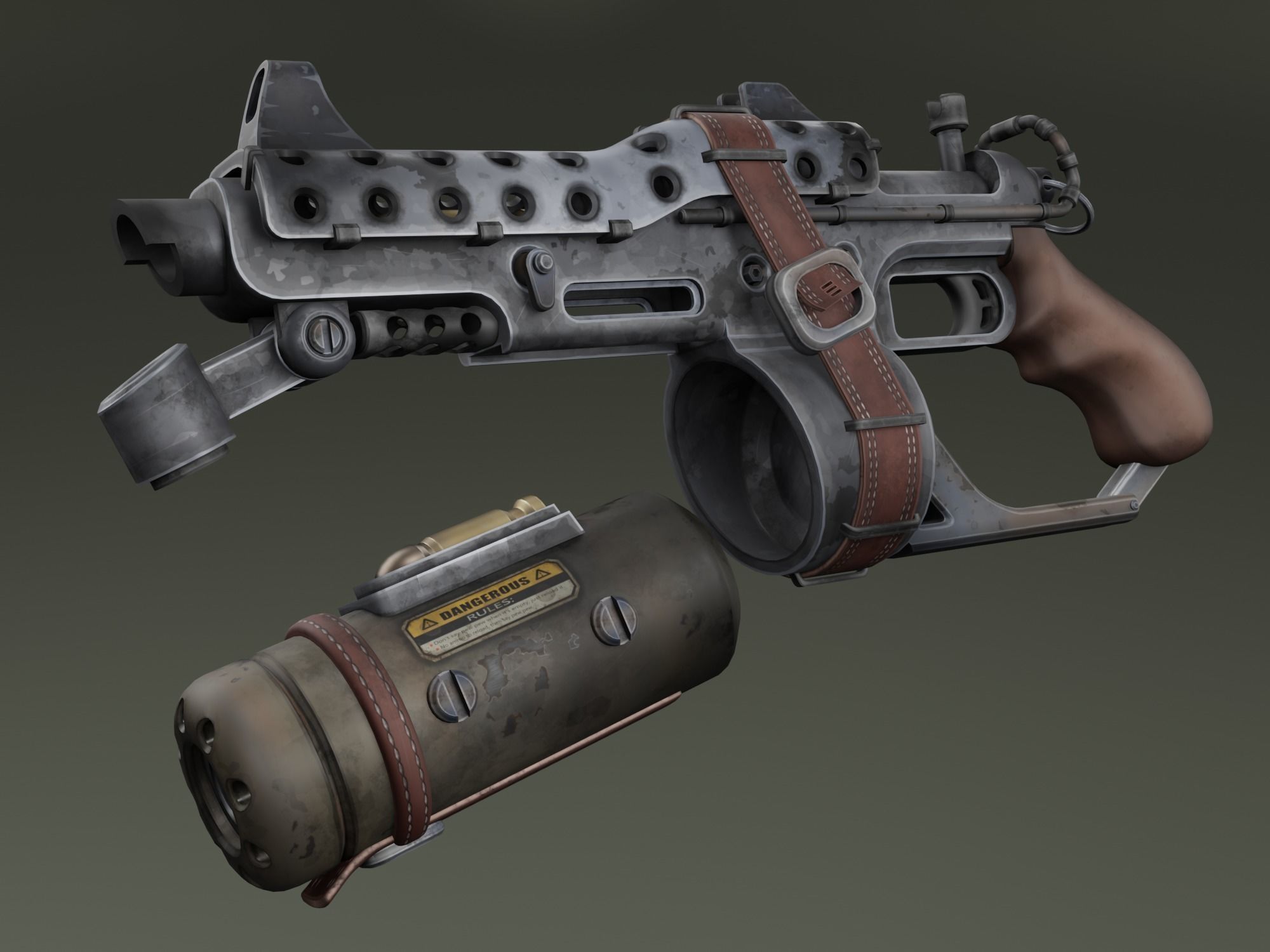 3D model Stylized submachine gun VR / AR / low-poly | CGTrader