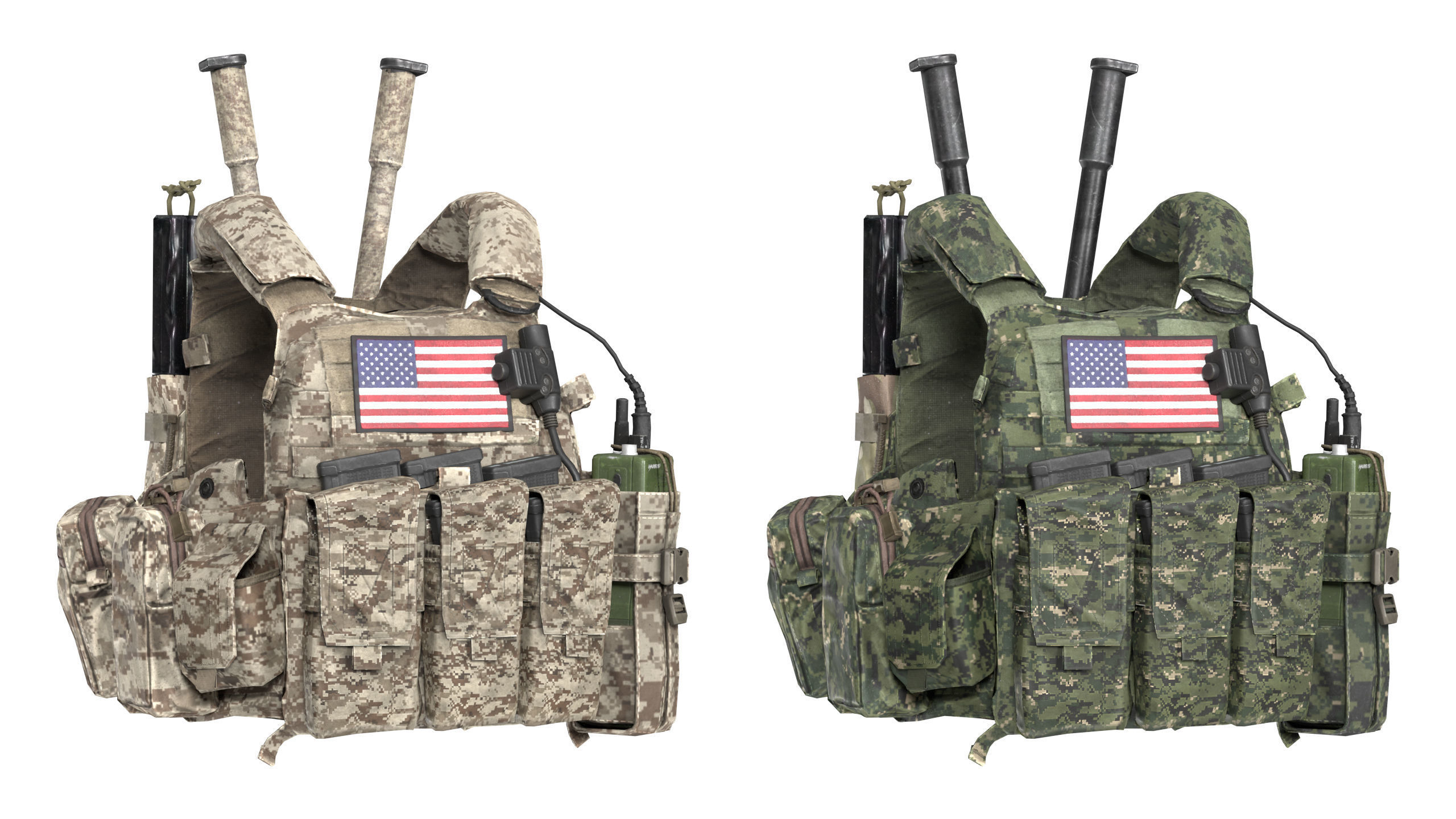 3D model LBT 6094 PLATE CARRIER BUNDLE VR / AR / low-poly | CGTrader
