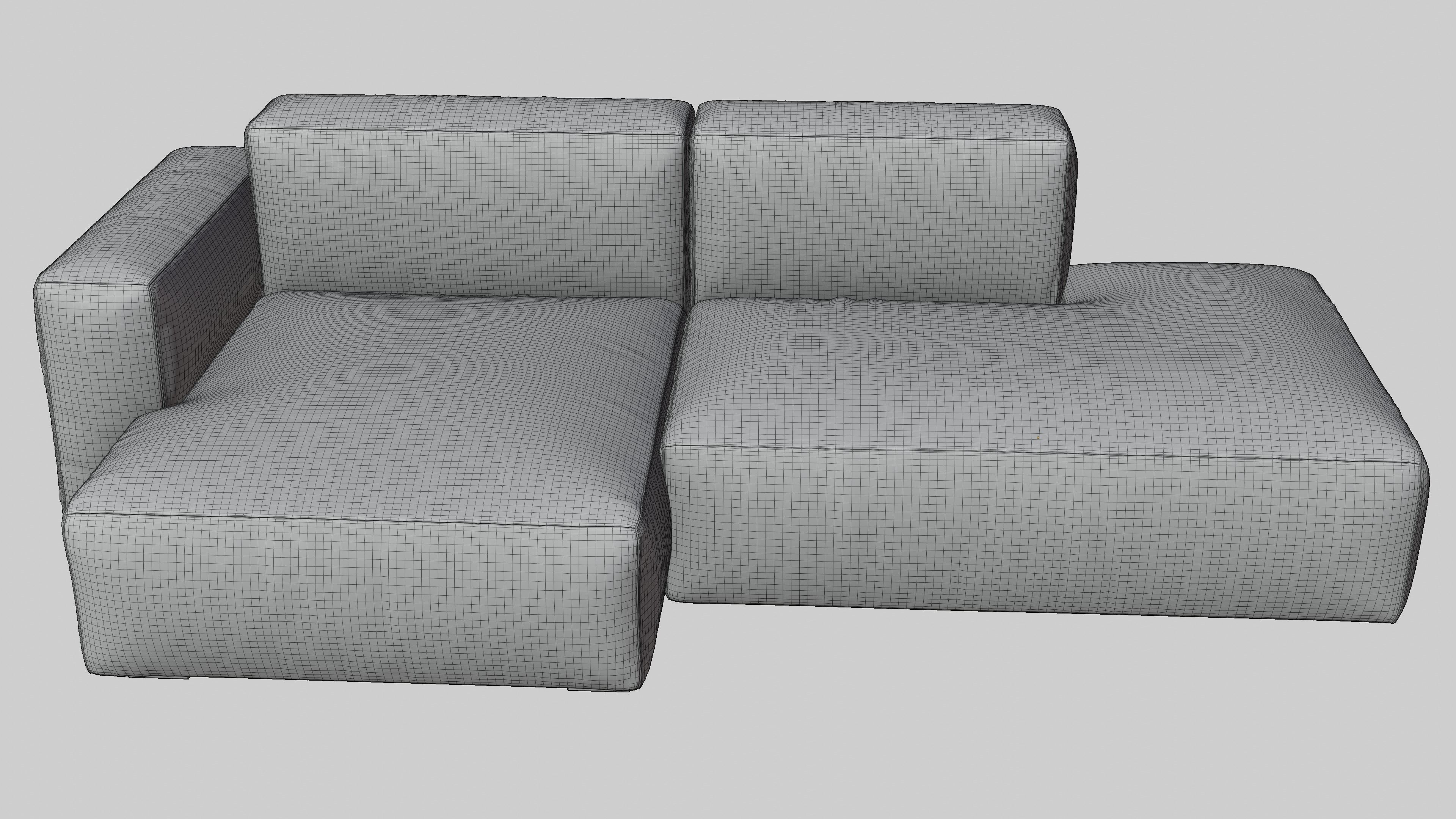 3D model Mags Soft Low Sectional - Chaise sofa VR / AR / low-poly ...