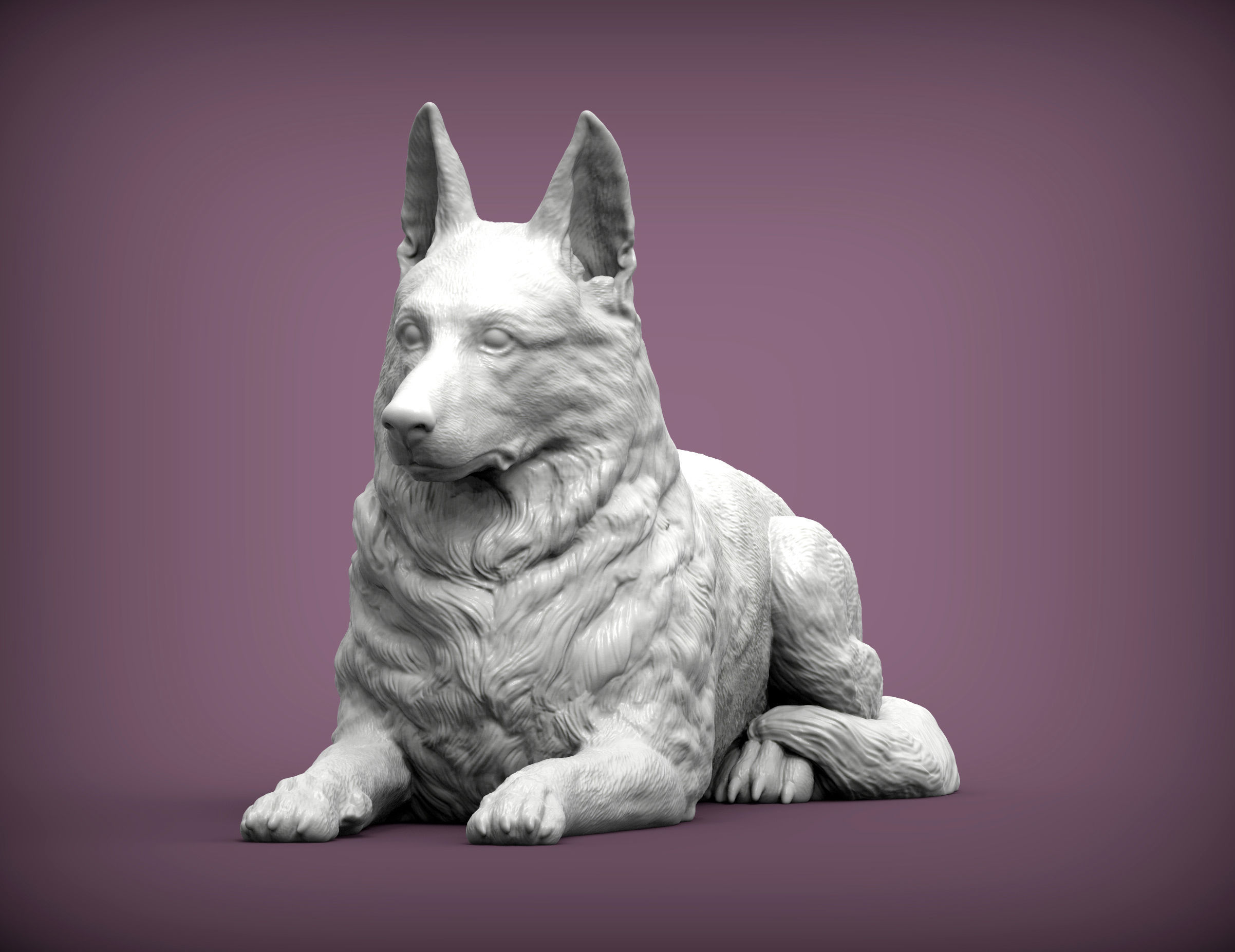 German Shepherd 3D model 3D printable | CGTrader