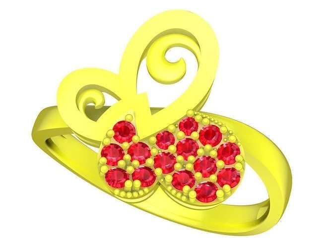 5307 kute diamond butterfly ring for girls 3D model 3D printable | CGTrader