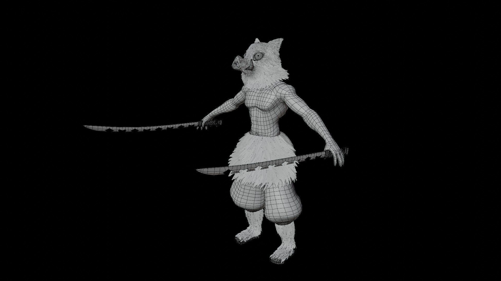 3D model Inosuke from Demon slayer 3d model Rigged VR / AR / low-poly ...