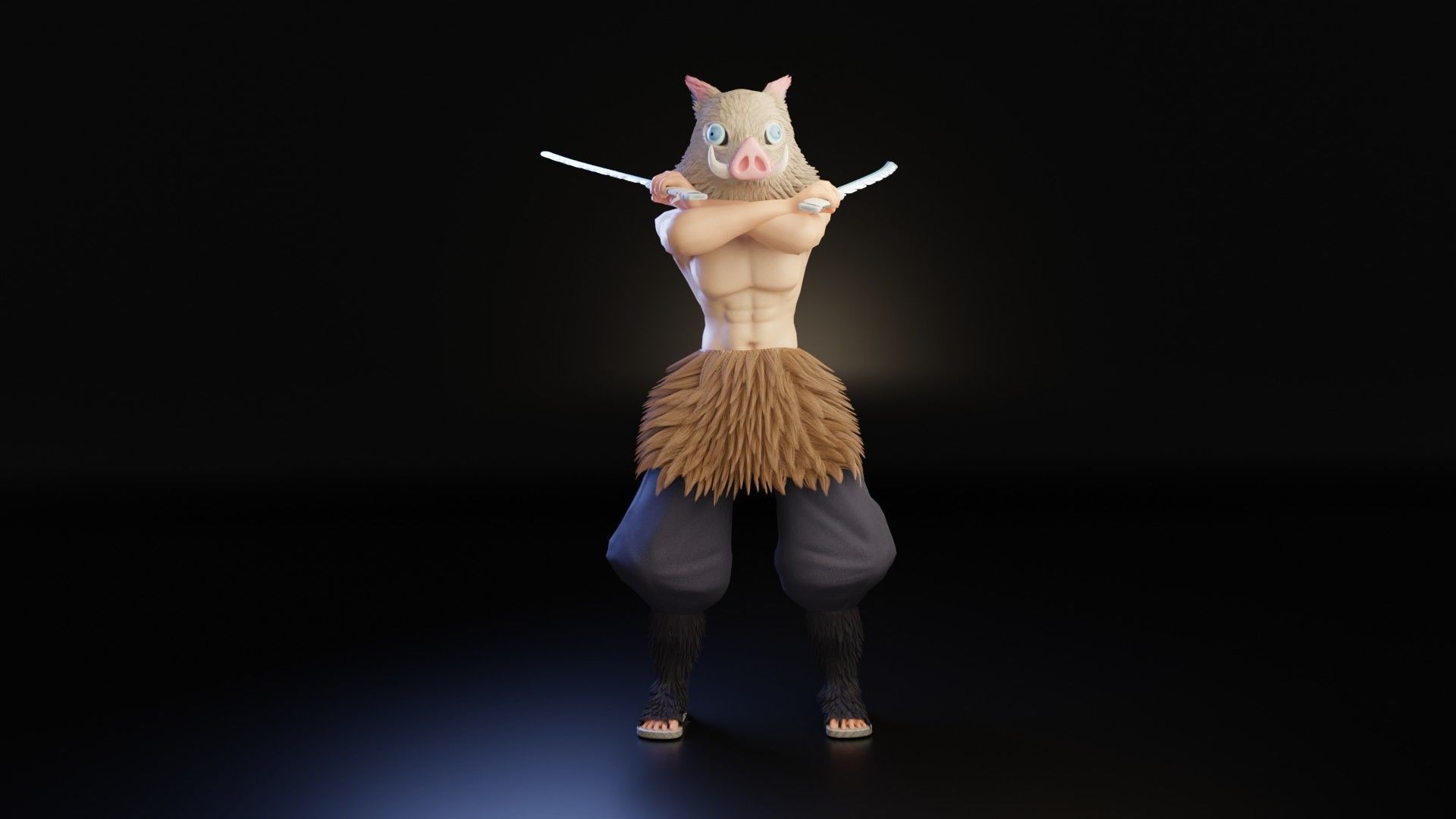 3D model Inosuke from Demon slayer 3d model Rigged VR / AR / low-poly ...
