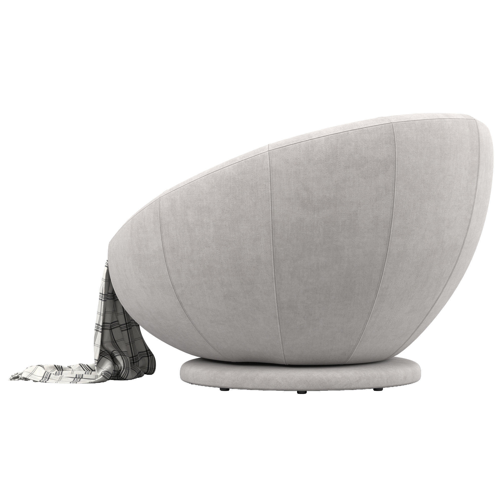 Lustre Velvet Light Gray Groovy Swivel 3D model | CGTrader