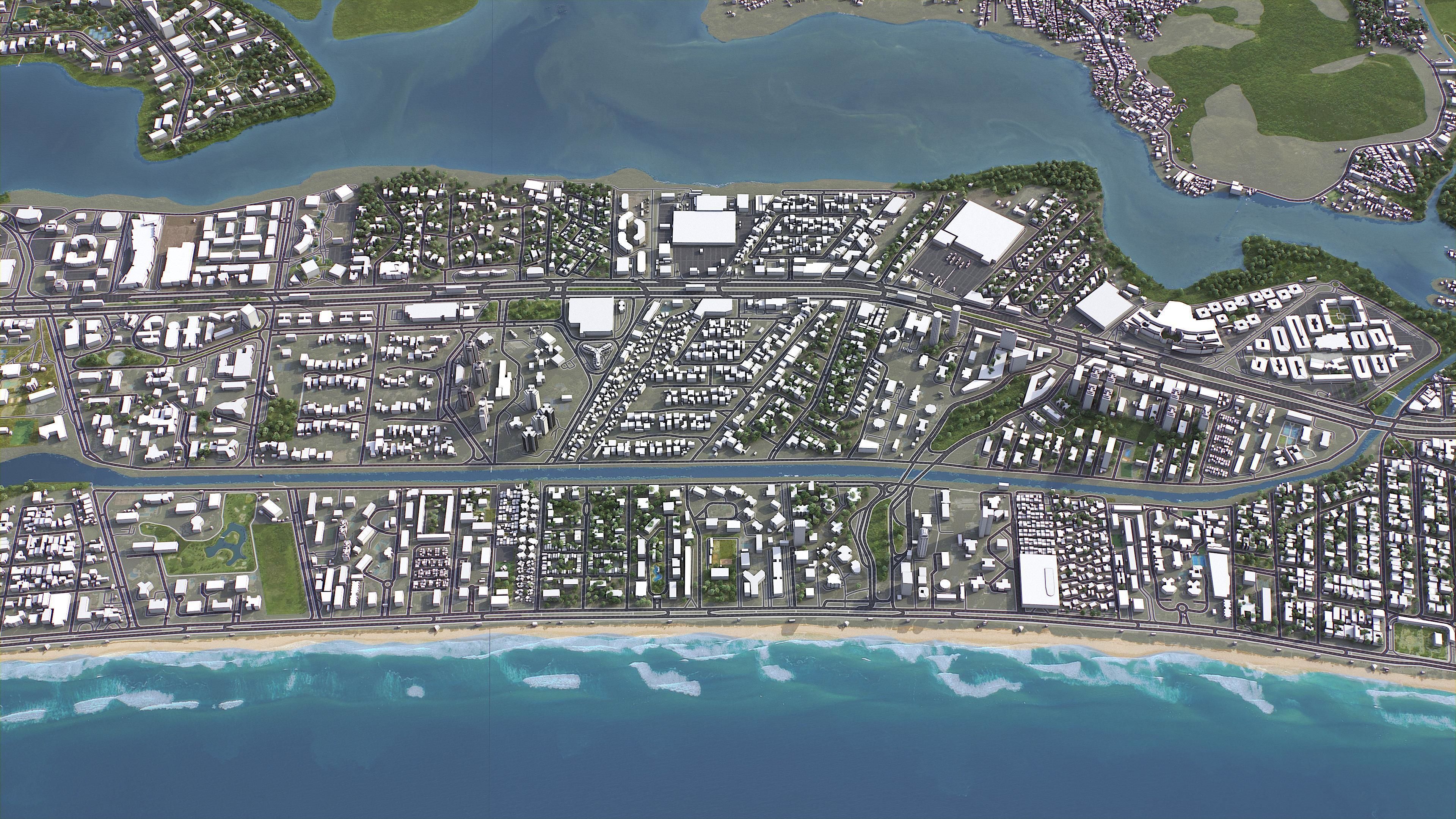 3D model Barra da Tijuca - 3D City Model VR / AR / low-poly | CGTrader