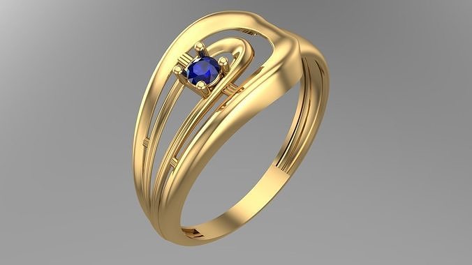SINGLE STONE RING-RT07 3D model 3D printable | CGTrader