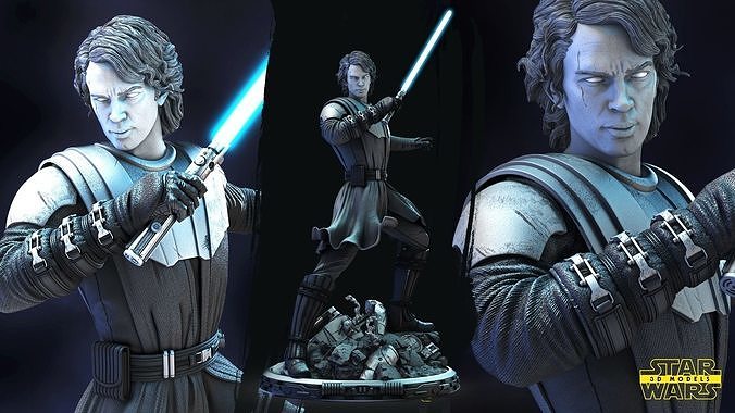 Anakin Skywalker Clone Wars Sculpture Star Wars 3D Models 3D model 3D ...