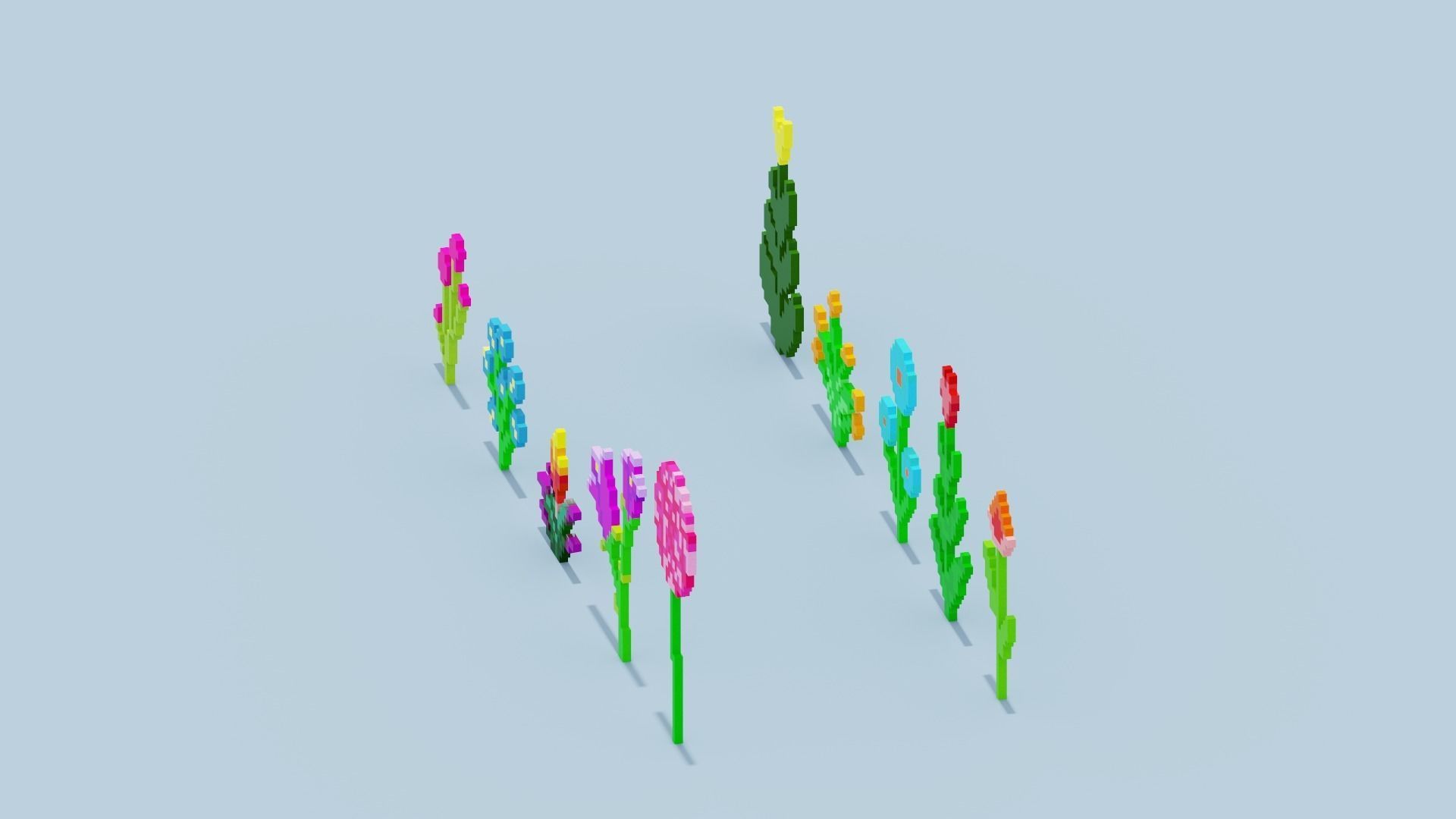 3D model Minecraft Flowers VR / AR / low-poly | CGTrader
