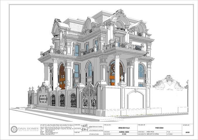 classic villa model revit templete family 3D model | CGTrader