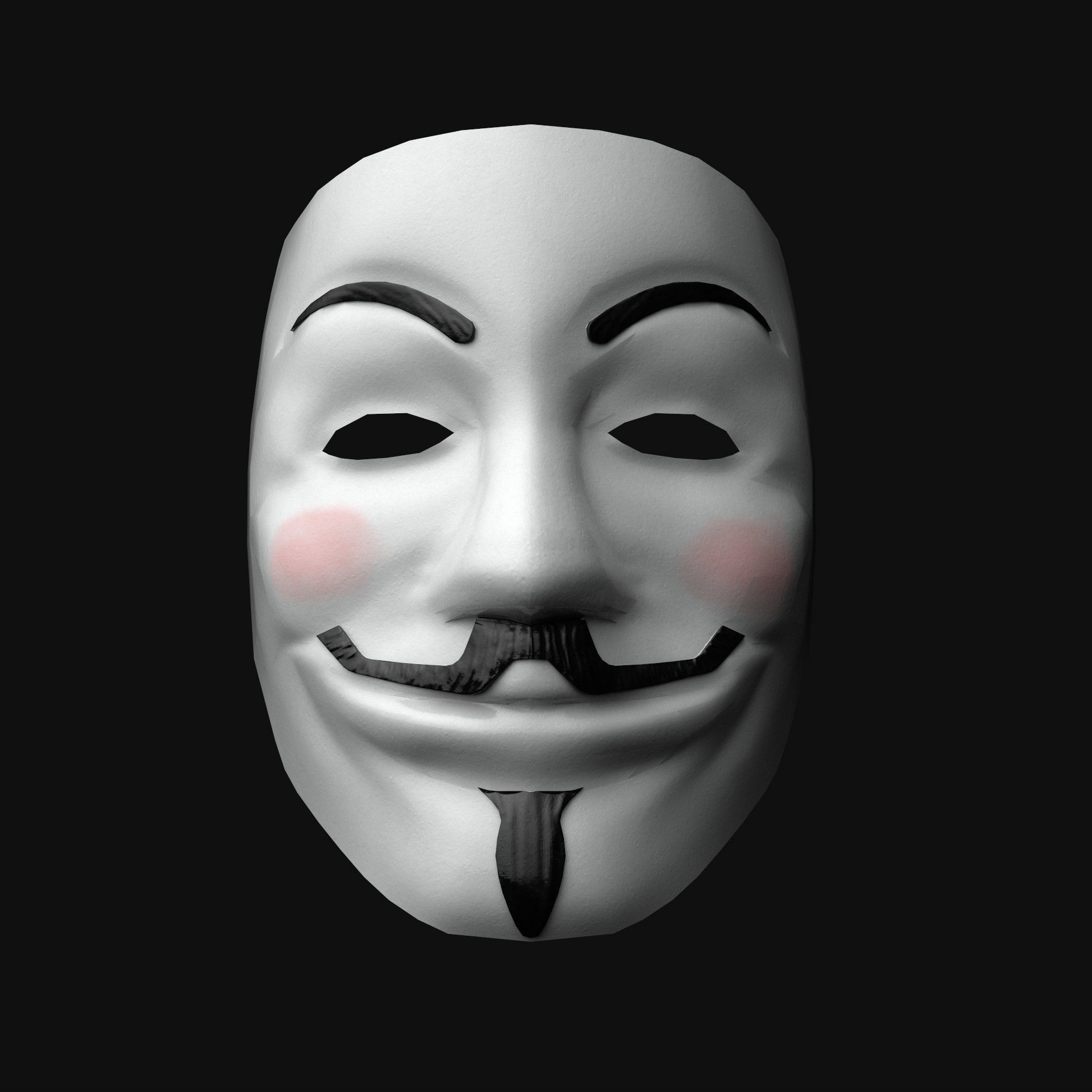 V for Vendetta - Guy Fawkes - Anonymous Mask free VR / AR / low-poly 3D ...